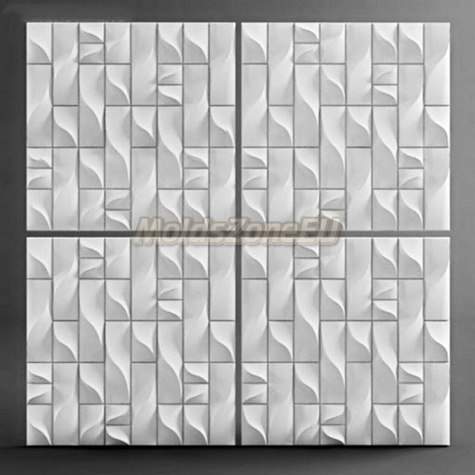 3D Wall Panel Mold for Plaster, Gypsum or Concrete Tile for Decorative ...