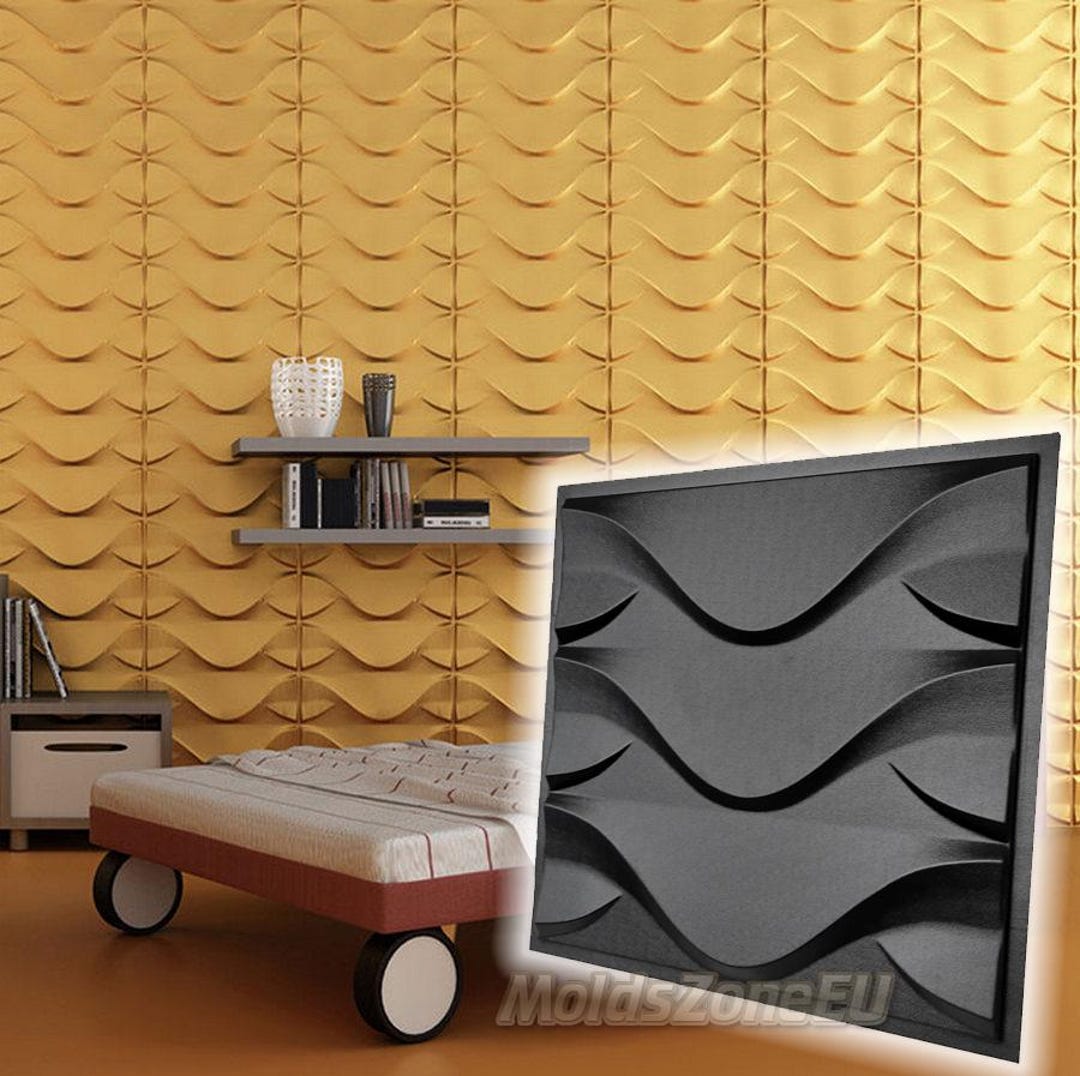 3D Wall Panel Mold for Plaster, Gypsum or Concrete Tile for Decorative Wall Panels 'ripple' - Etsy