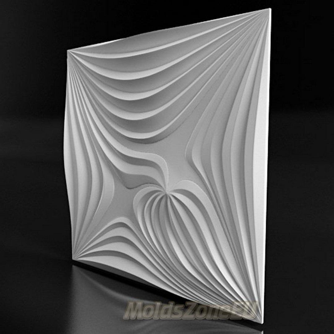 3D Wall Panel Mold for Plaster, Gypsum or Concrete Tile for Decorative ...