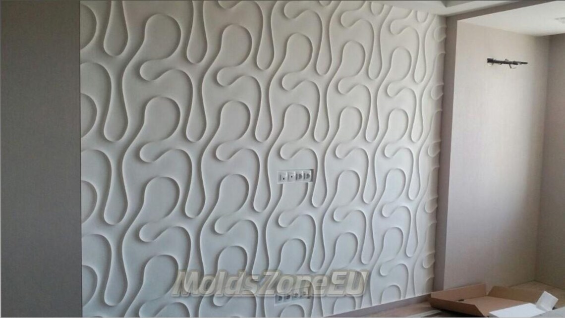 3D Wall Panel Mold for Plaster, Gypsum or Concrete Tile for Decorative ...