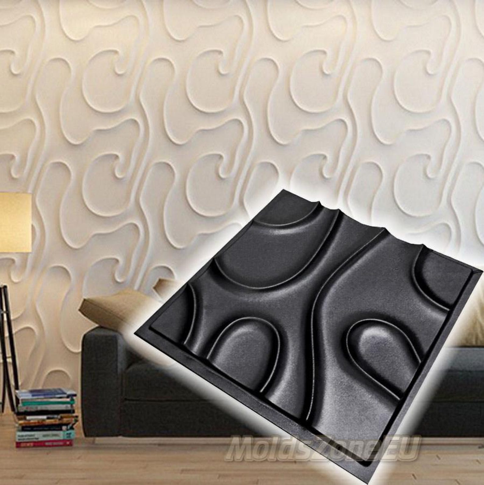 3D Wall Panel Mold for Plaster, Gypsum or Concrete Tile for Decorative ...