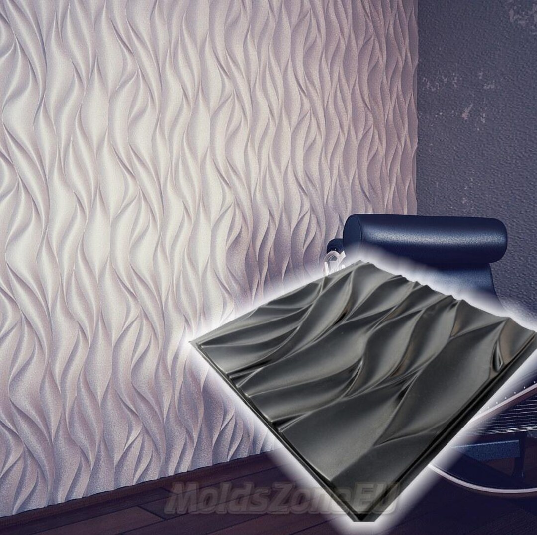 3D Wall Panel Mold for Plaster, Gypsum or Concrete Tile for Decorative ...