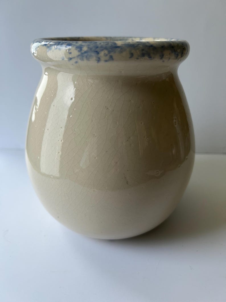 1993 Ellis Prod Pottery Folk Art Hand Painted Vase in Bluebonnets ...