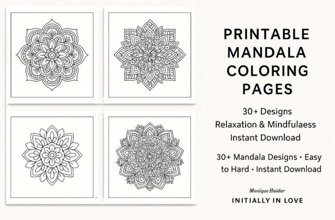 Mandala Coloring Pages | Printable Adult Coloring Book | Relaxation ...