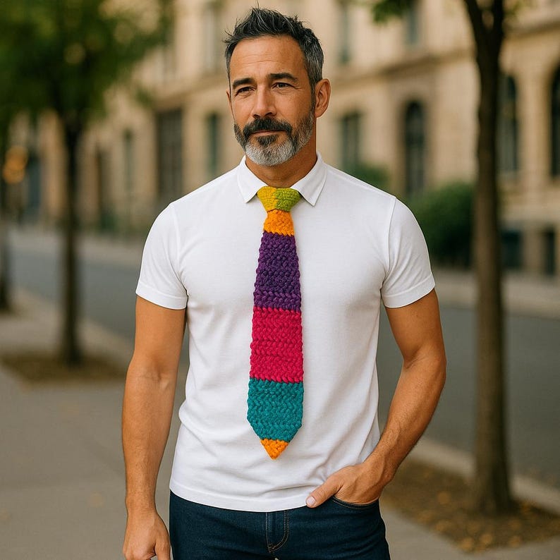 Handmade Crocheted Gender-neutral Ties - Stylish & Comfortable - One-of ...
