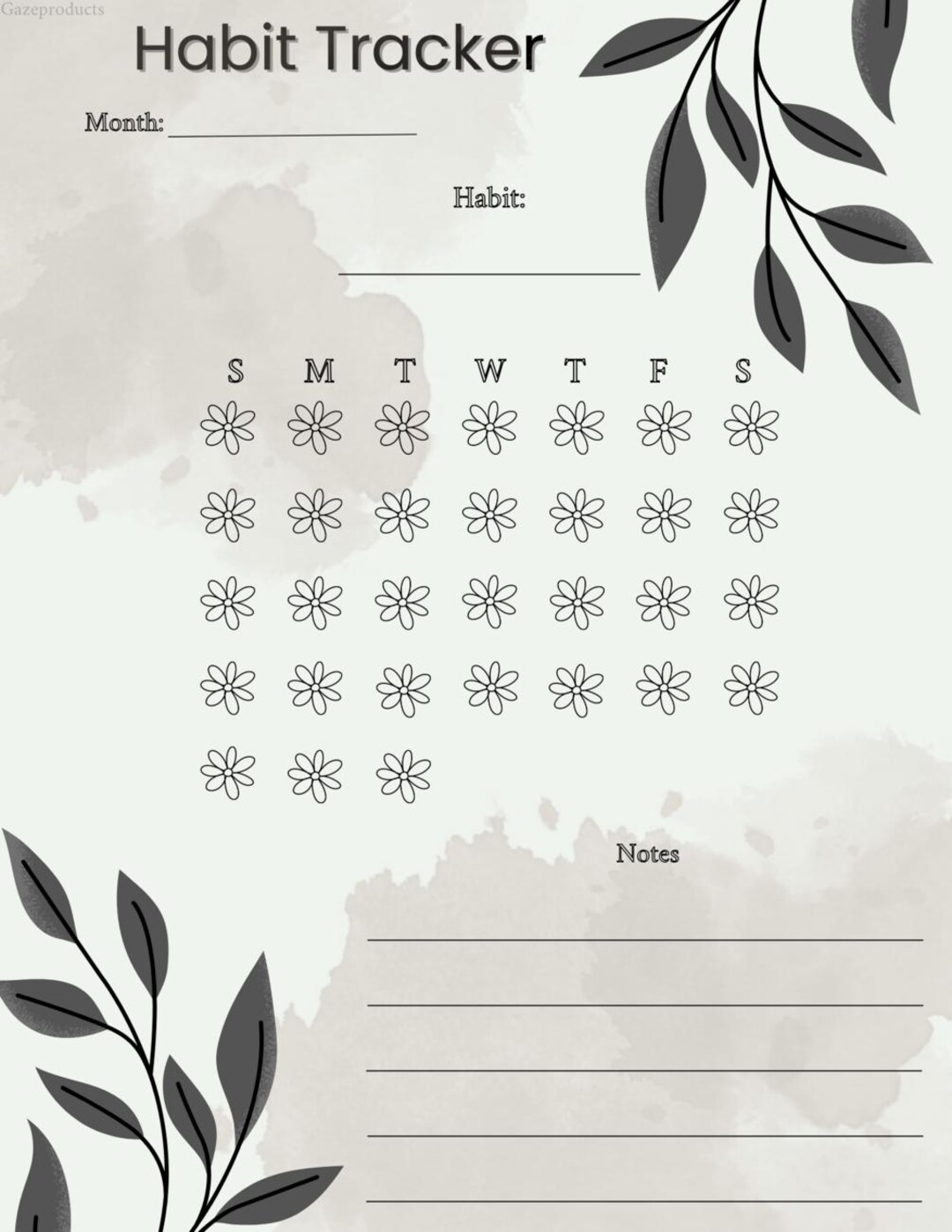 Vibe and Track Monthly Habit Tracker ("ink-saver" Edition) - Etsy