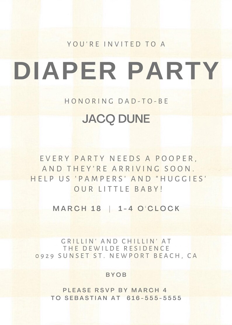 EDITABLE Diaper Party Invite, Baby Shower Invitation, Baby Q, Grillin ...
