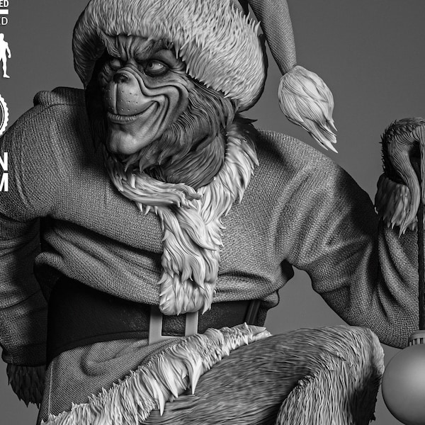 3d Printed Grinch Stl - Etsy UK