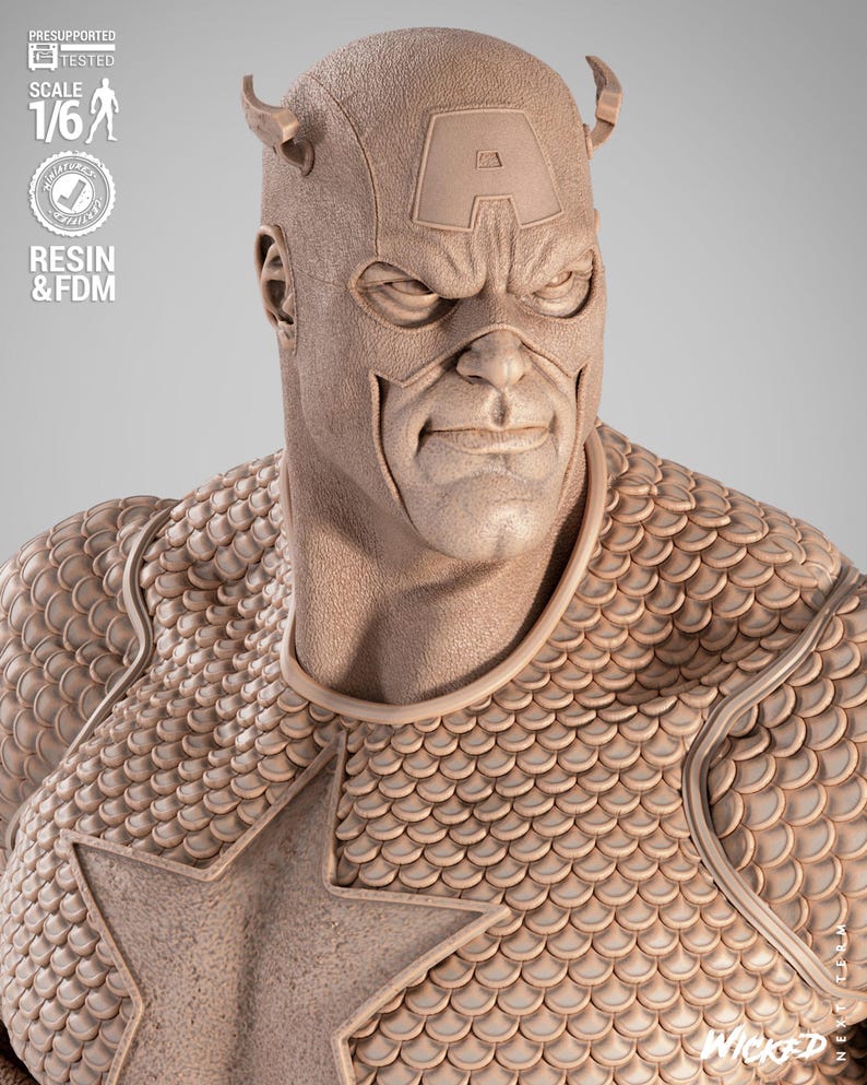 Captain America Comic Style Stl File for 3d Printing - Etsy