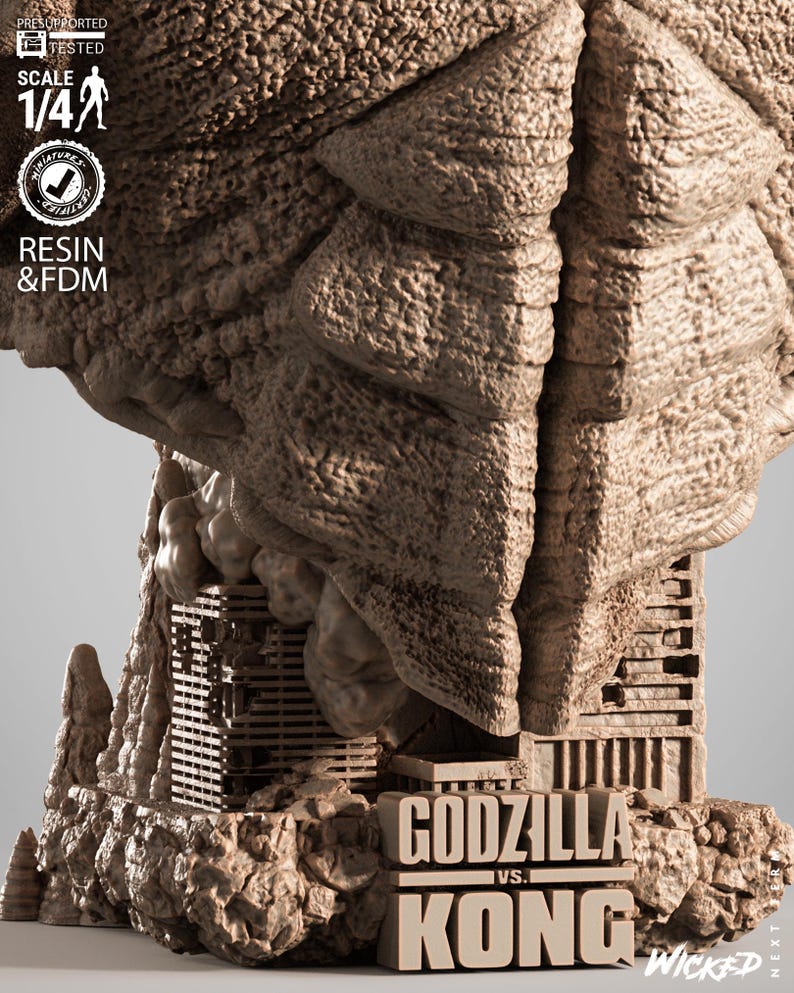 Godzilla Vs Kong Diorama - STL Model for Resin Printing - Etsy