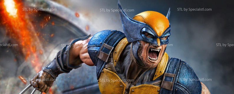 X-men Wolverine Comic Style 3d Statue Model Kit Unassembled Not Painted ...