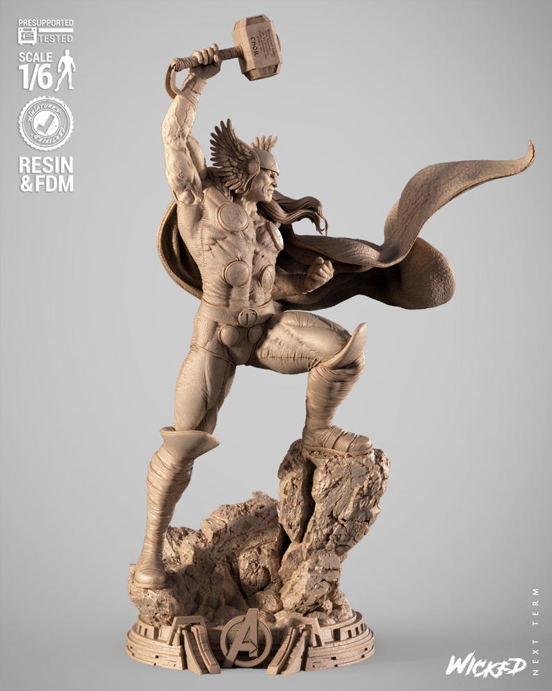 Thor Retro Comic Style Stl File for 3d Printing - Etsy