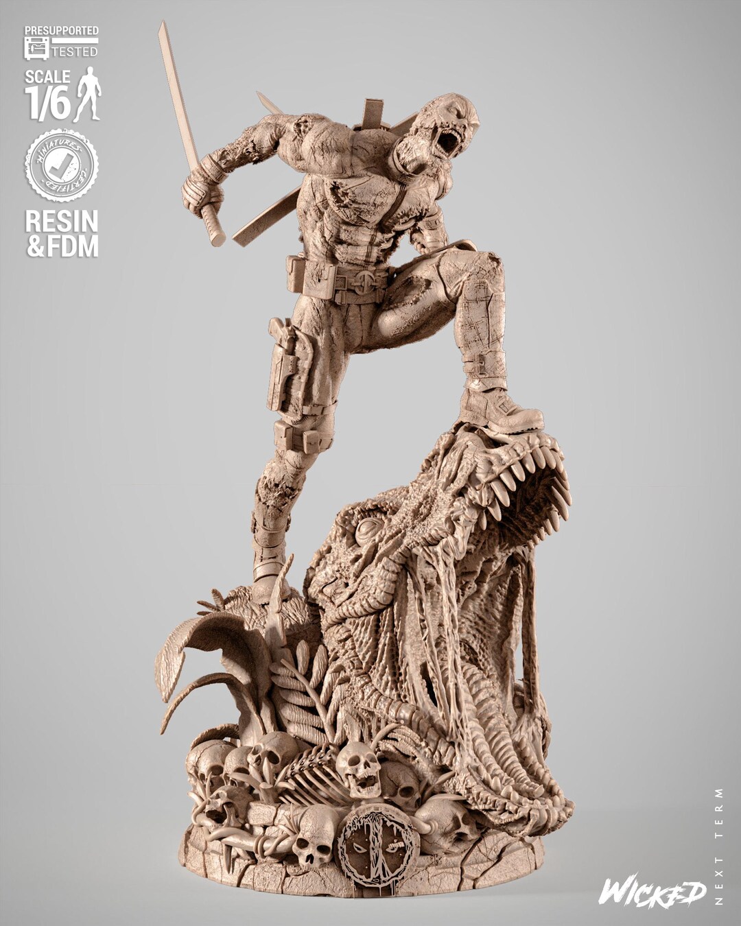Deadpool Zombie Stl File for 3d Printing - Etsy