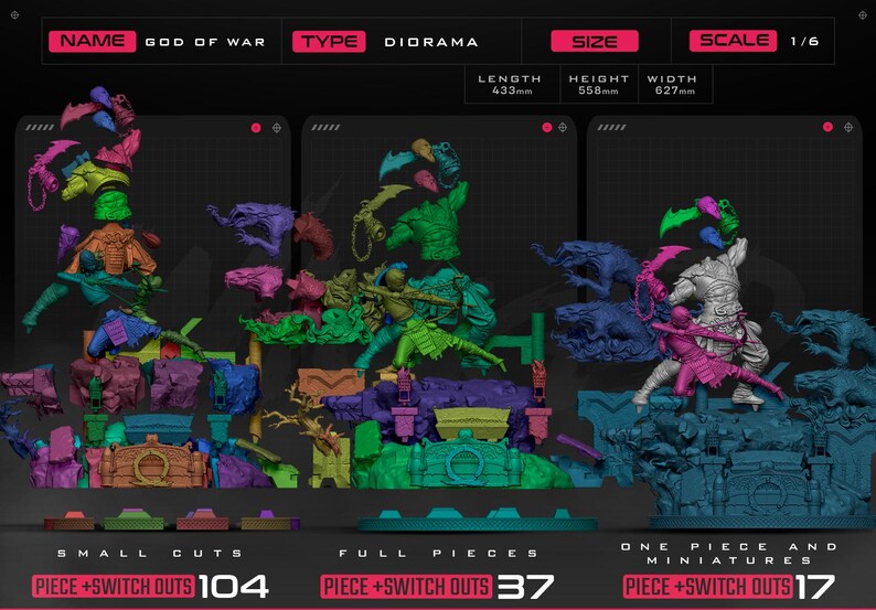 God of War Diorama 3D Model: STL File for Resin Printing - Etsy