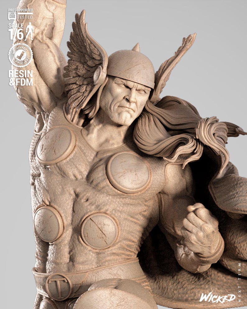 Thor Retro Comic Style Stl File for 3d Printing - Etsy