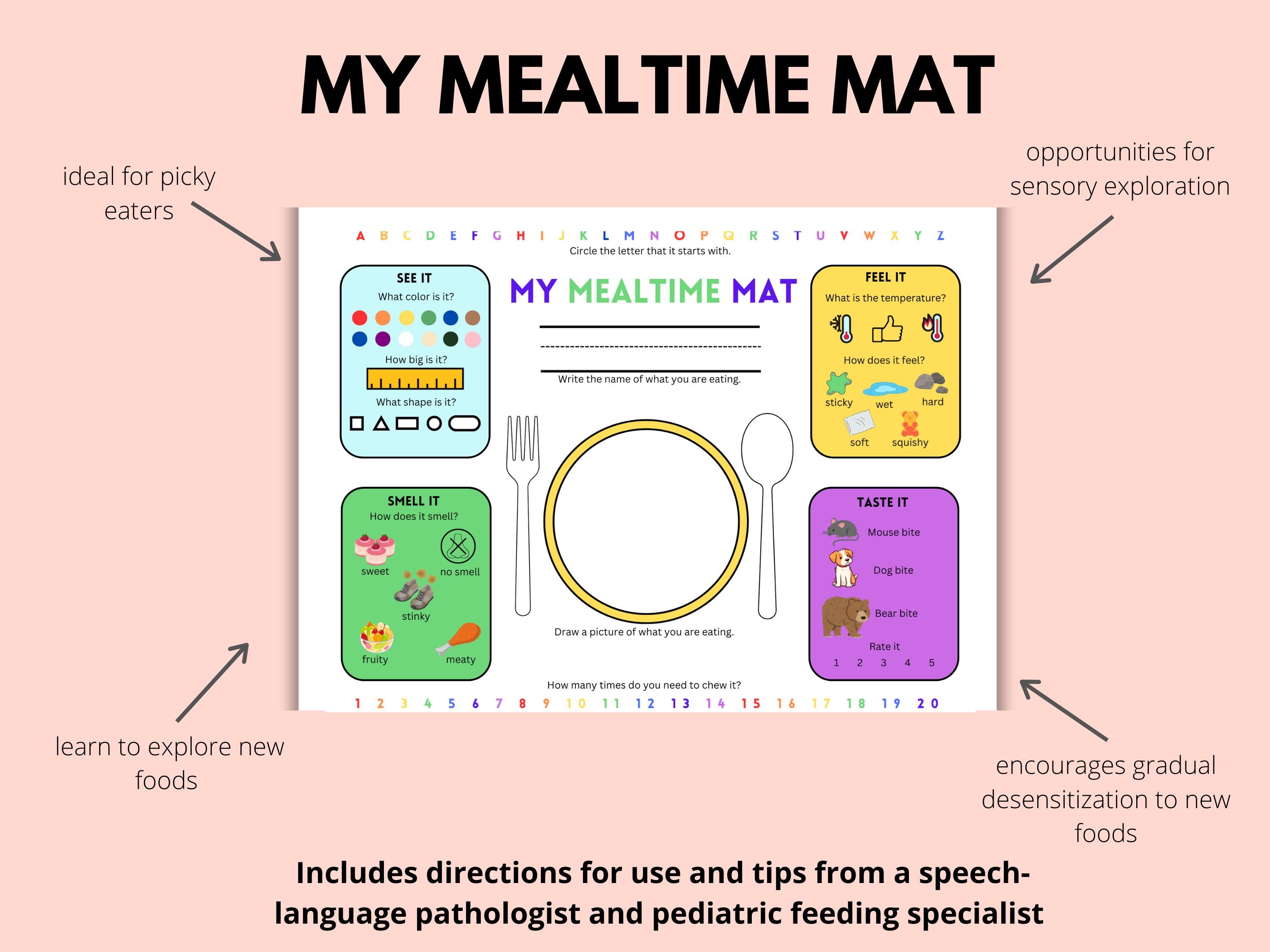 Feeding Therapy Placemat: Picky Eater Printable Resource (digital ...