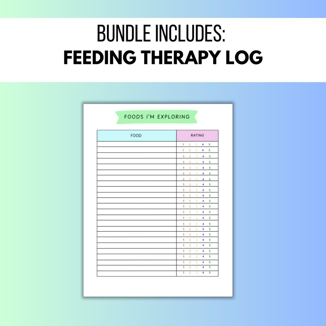 Feeding Therapy Printable Bundle: Picky Eating Visuals & Food Exposure ...