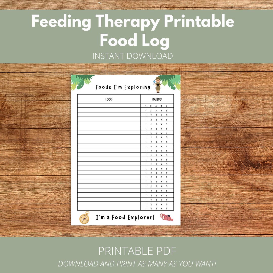 Feeding Therapy Food Log: Food Explorer Printable (PDF) - Etsy