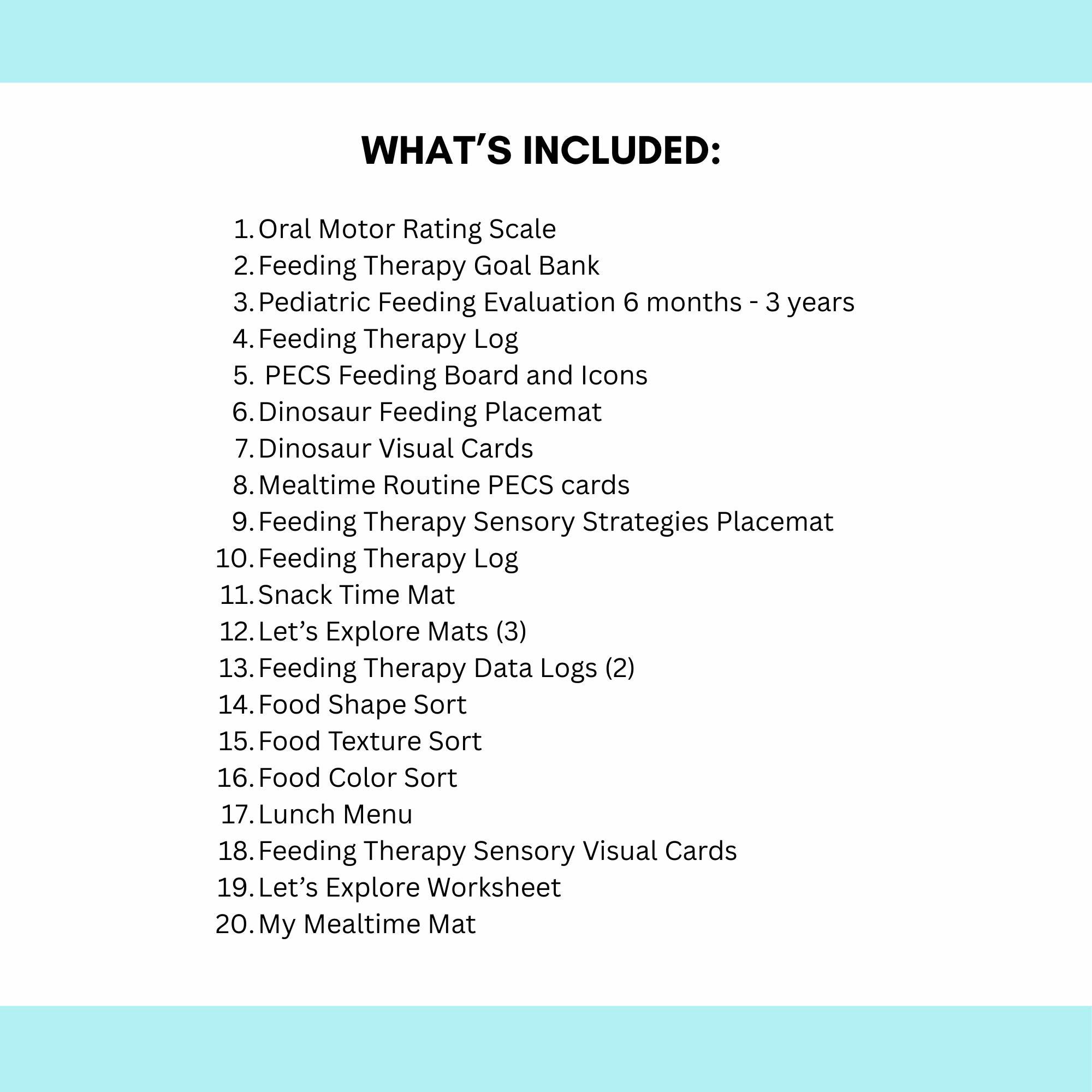 Pediatric Feeding Therapy Printable Bundle - Etsy