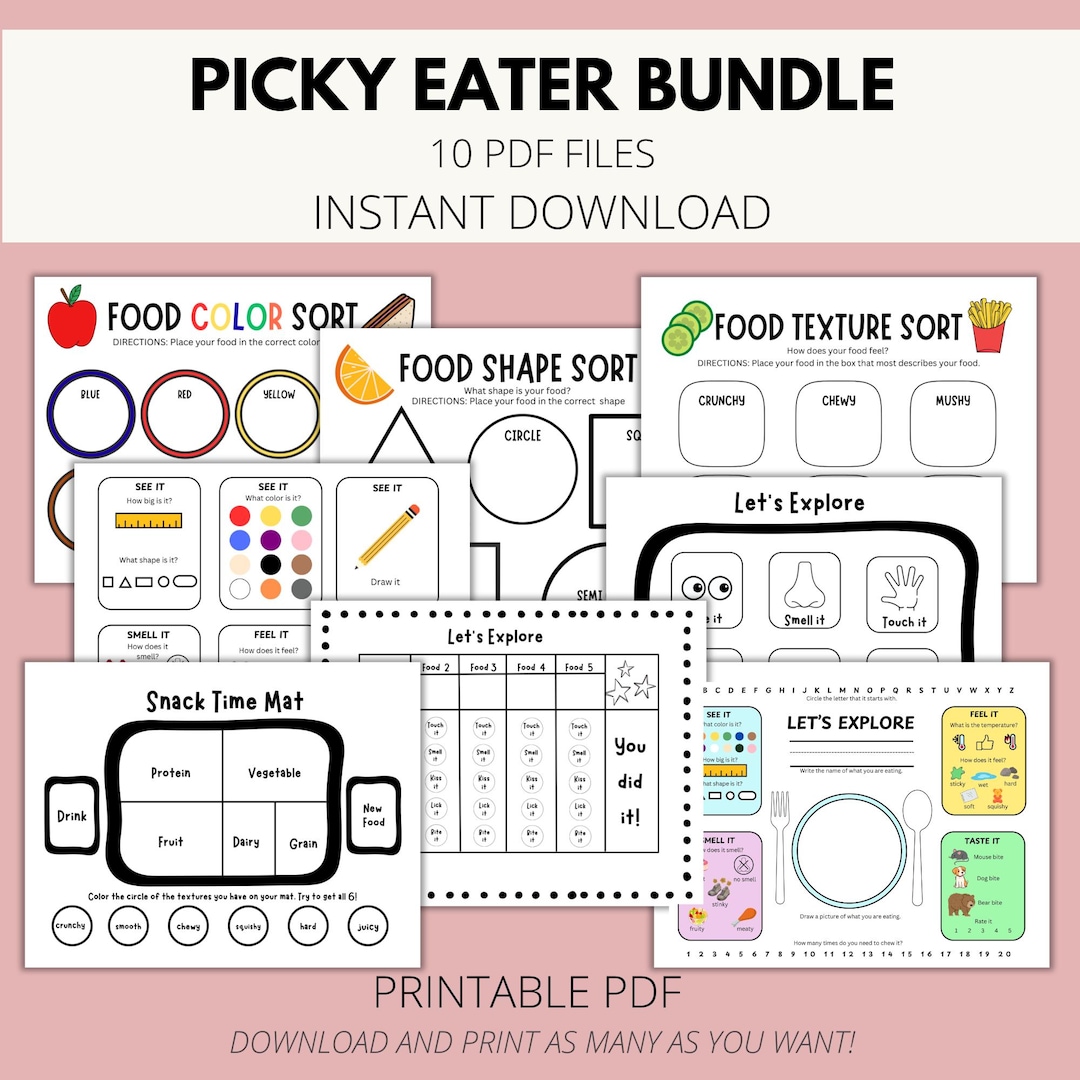 Picky Eating Feeding Therapy Bundle | Printable Tools for Slps, Ots ...