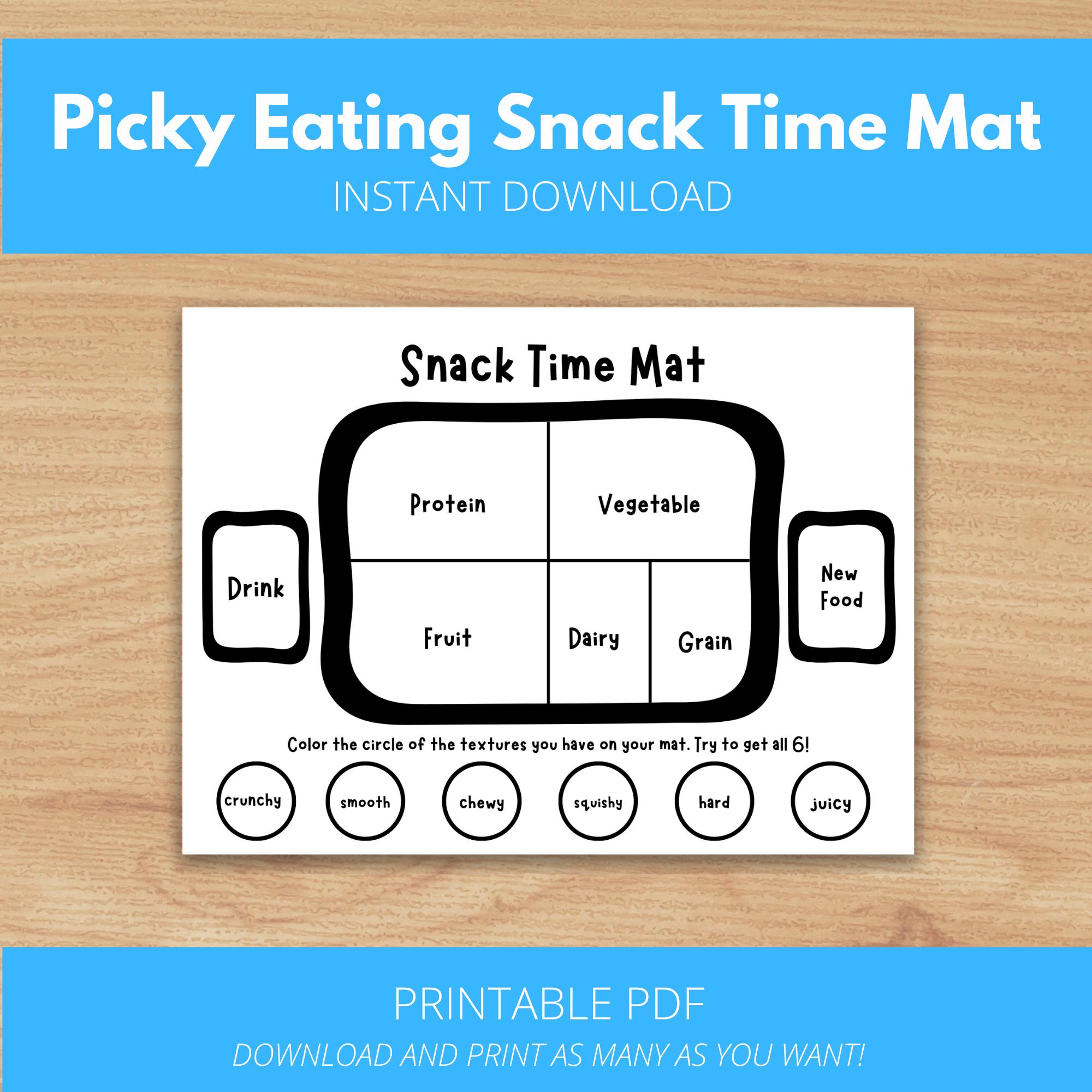 Snack Time Mat | Printable Kids Placemat | Feeding Therapy Visual Mat ...