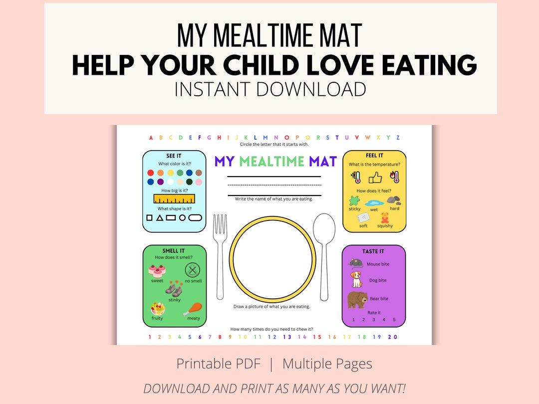 Feeding Therapy Placemat: Picky Eater Printable Resource (digital ...