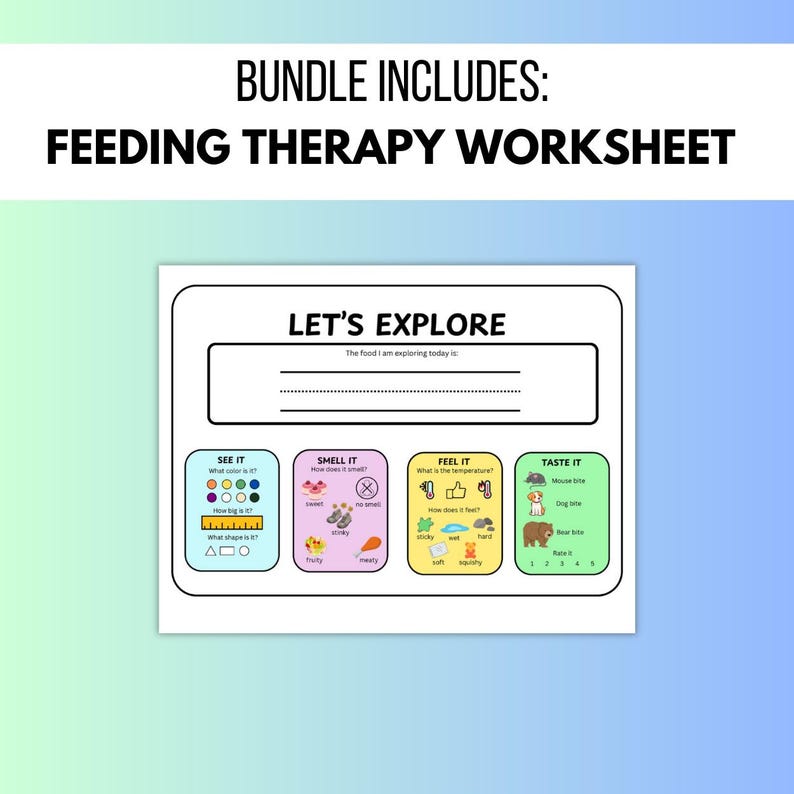 Feeding Therapy Printable Bundle: Picky Eating Visuals & Food Exposure ...
