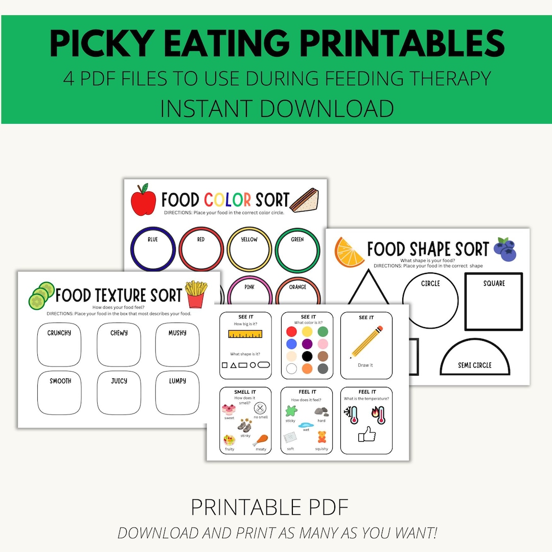 Feeding Therapy Printable Bundle: Picky Eater Visuals & Food ...