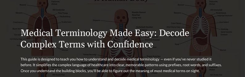 Medical Terminology Printable Bundle | Study Guide & Workbook for ...