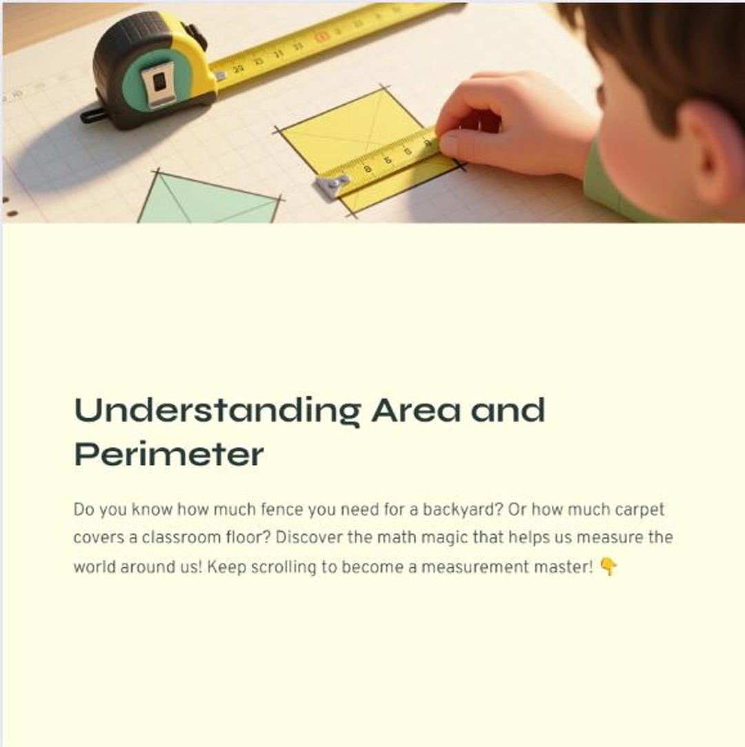Understanding Area and Perimeter - Etsy