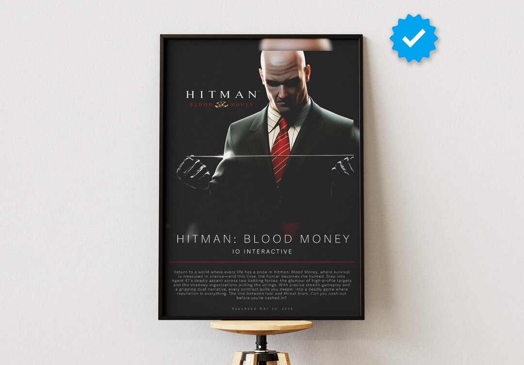 Hitman: Blood Money Poster | Gaming Poster | Video Game Prints | Wall ...