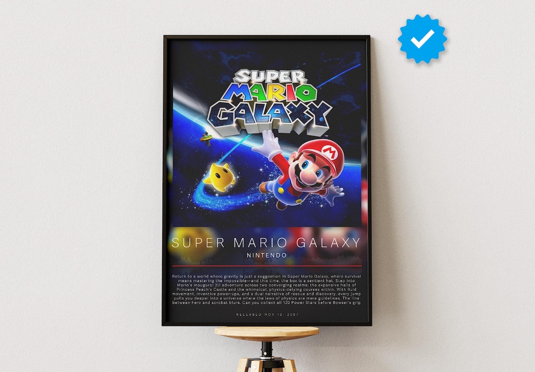 Super Mario Galaxy Poster | Gaming Poster | Video Game Prints | Wall ...