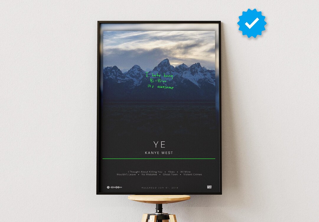 Kanye West Poster | Ye Poster | Album Poster Prints | Wall Decor ...