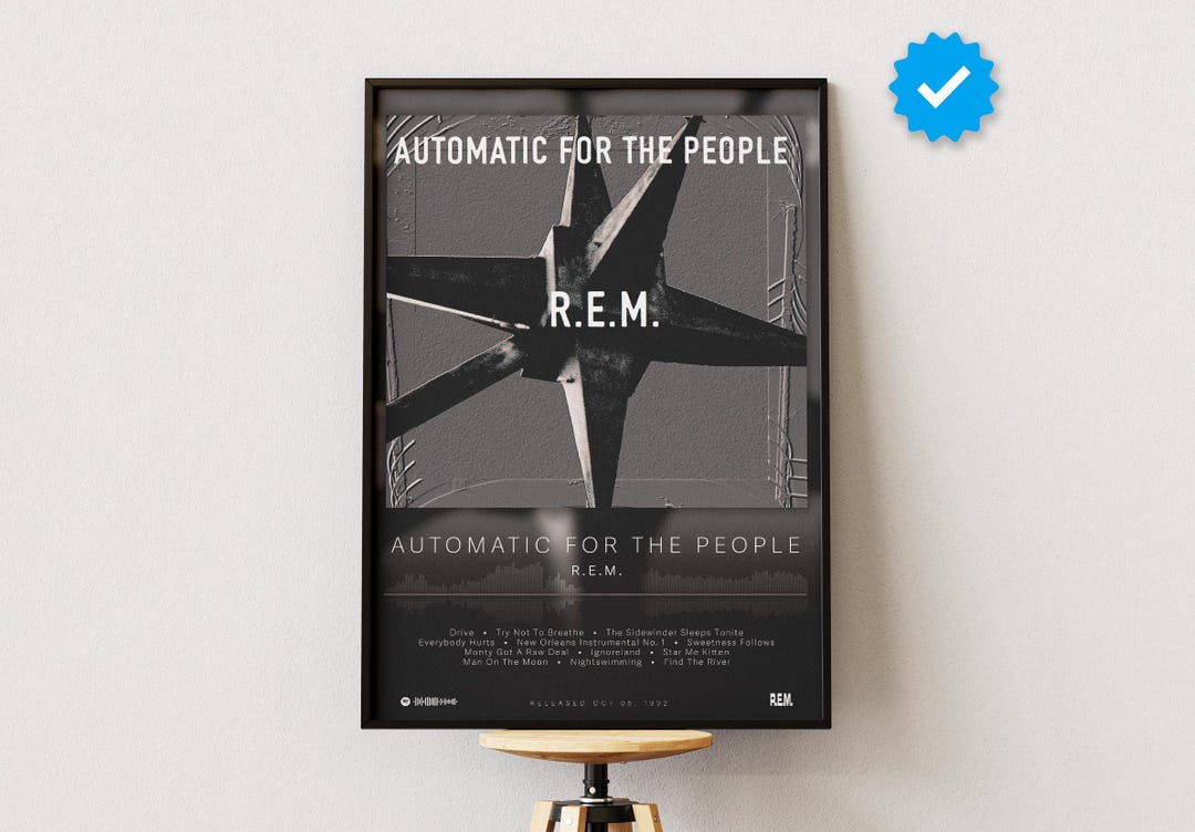 R.E.M. Poster | Automatic for the People Poster | Album Poster Prints | Wall Decor Posters ...