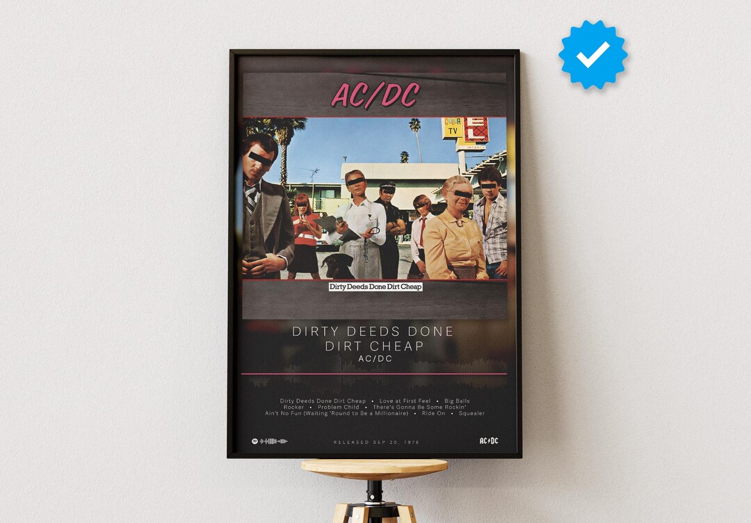 ACDC Poster | Dirty Deeds Done Dirt Cheap Poster | Album Poster Prints ...