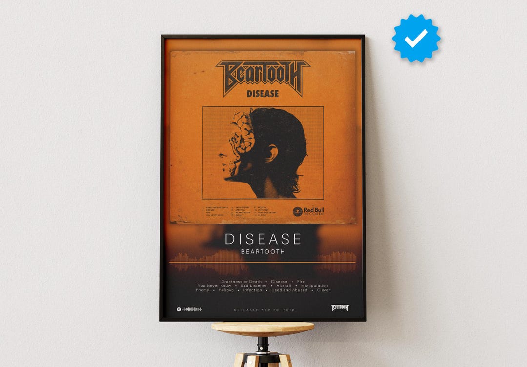 Beartooth Poster | Disease Poster | Album Poster Prints | Wall Decor ...