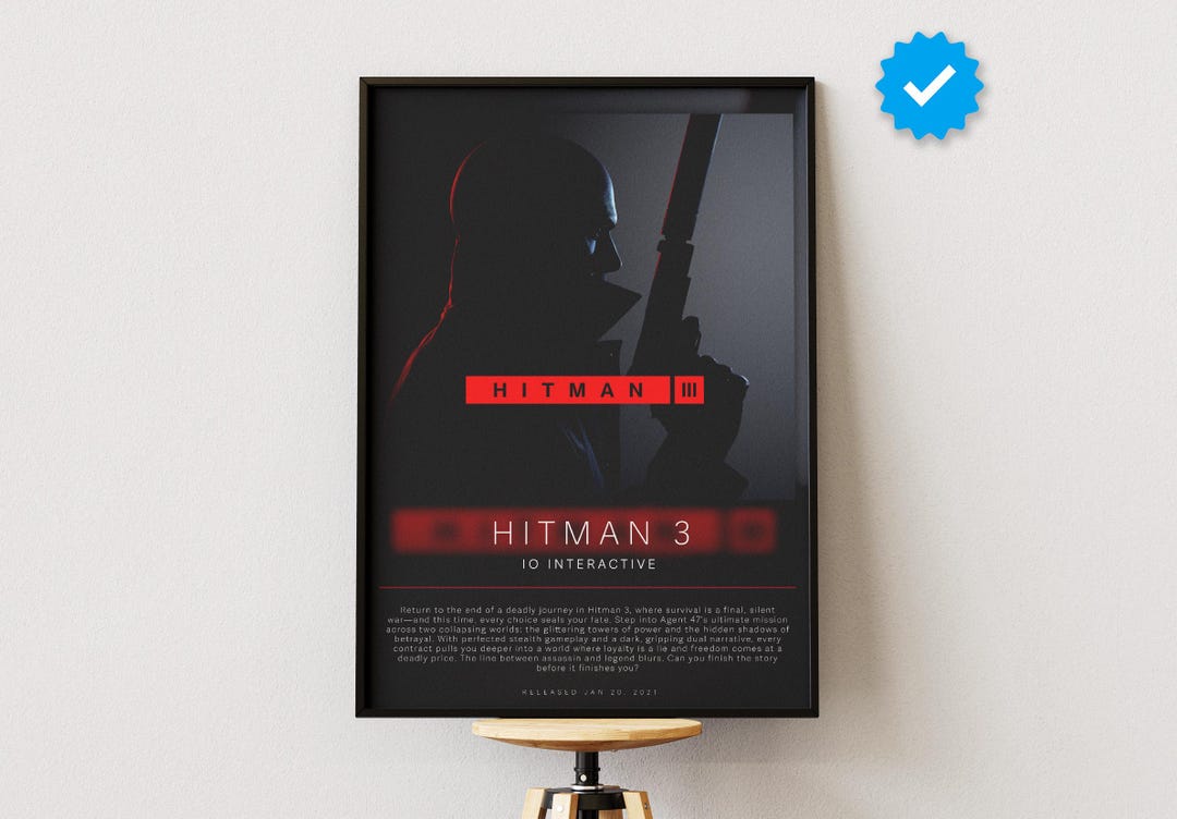 Hitman 3 Poster | Gaming Poster | Video Game Prints | Wall Decor ...