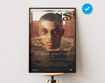 Nas Poster | It Was Written Poster | Album Poster Prints | Wall Decor ...