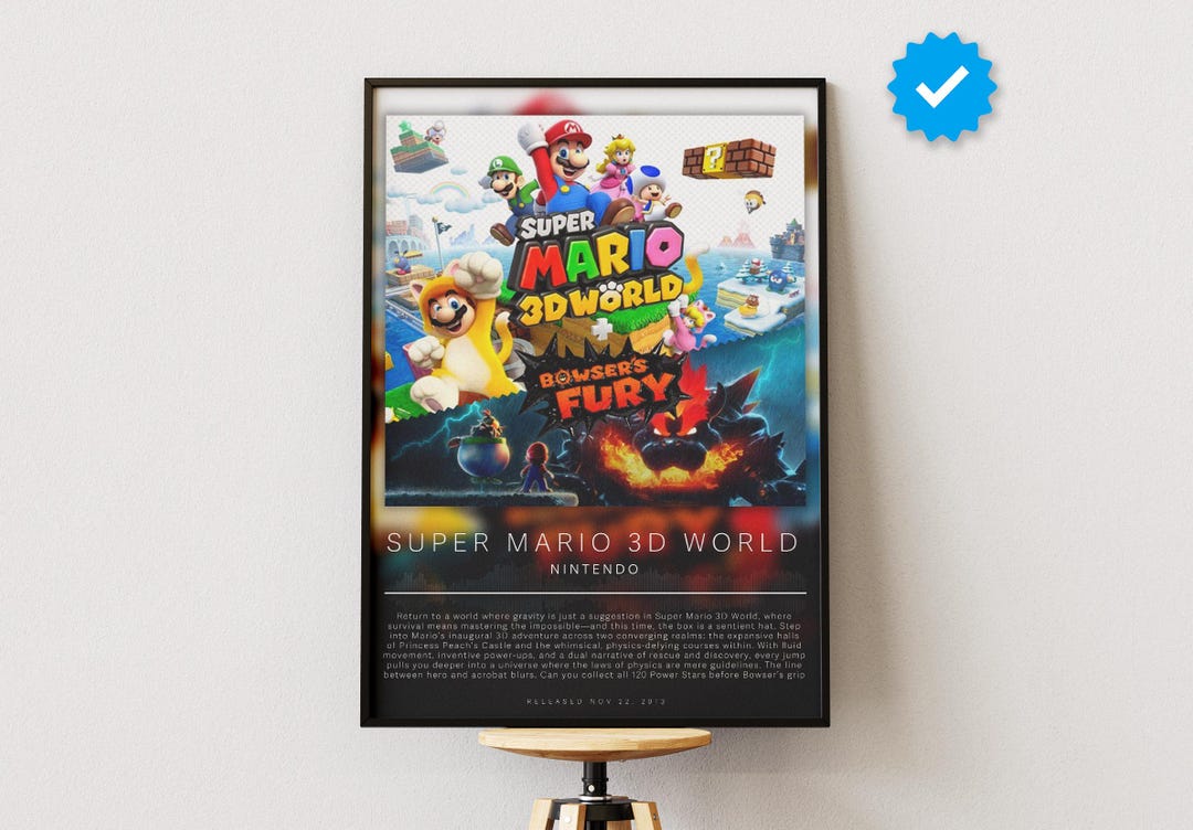 Super Mario 3D World Poster | Gaming Poster | Video Game Prints | Wall ...