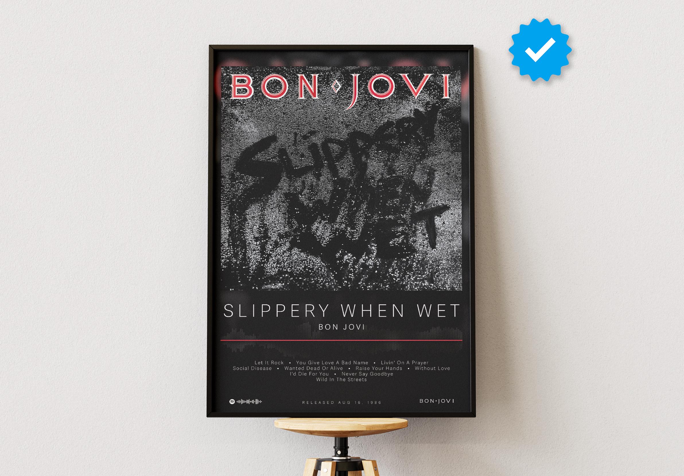 Bon Jovi Poster | Slippery When Wet Poster | Album Poster Prints | Wall ...