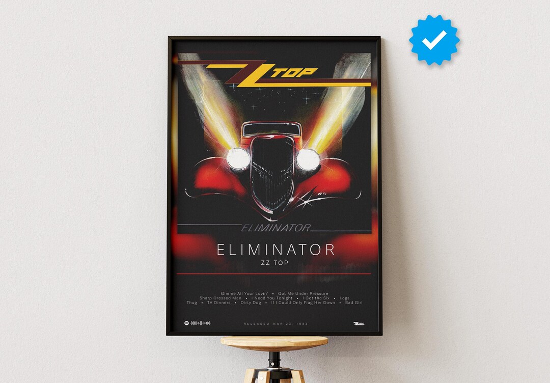 ZZ Top Poster | Eliminator Poster | Album Poster Prints | Wall Decor ...