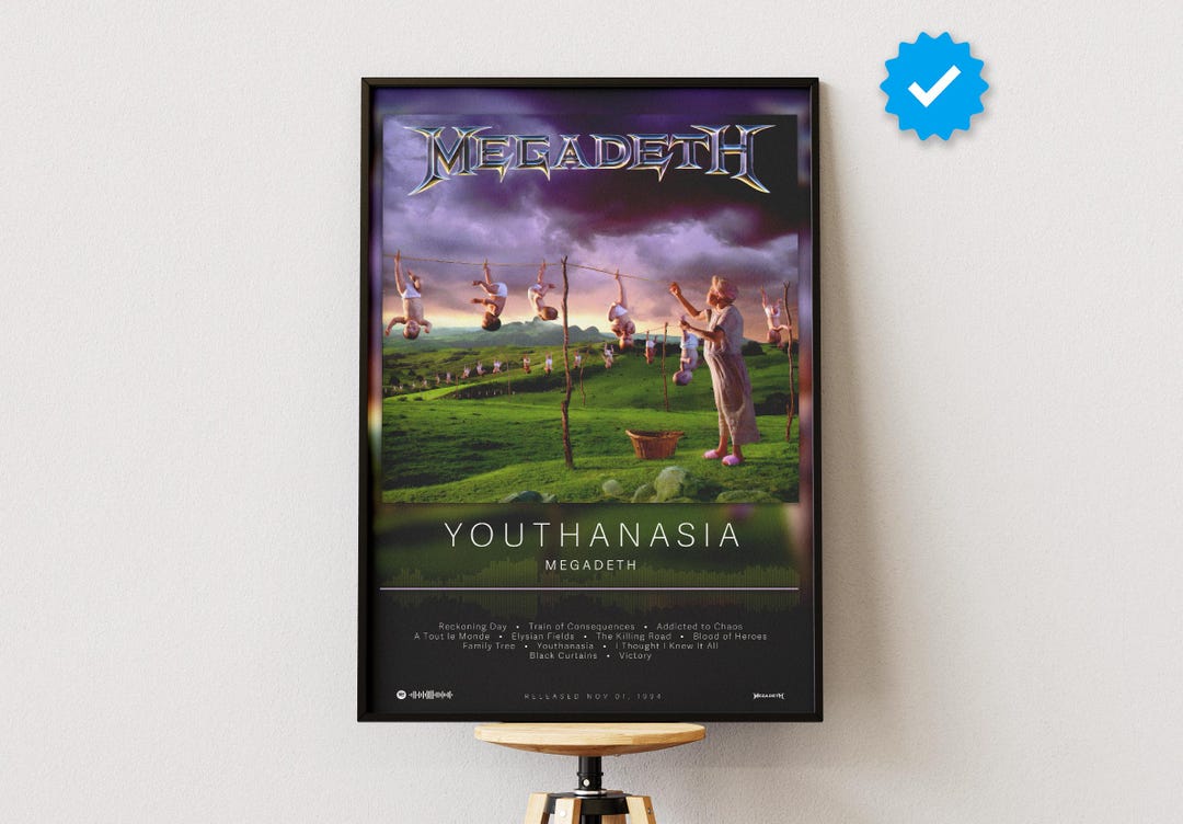 Megadeth Poster | Youthanasia Poster | Album Poster Prints | Wall Decor ...