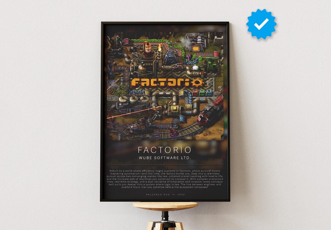 Factorio Poster | Gaming Poster | Video Game Prints | Wall Decor ...
