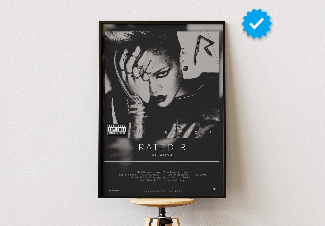Rihanna Poster | Rated R Poster | Album Poster Prints | Wall Decor ...