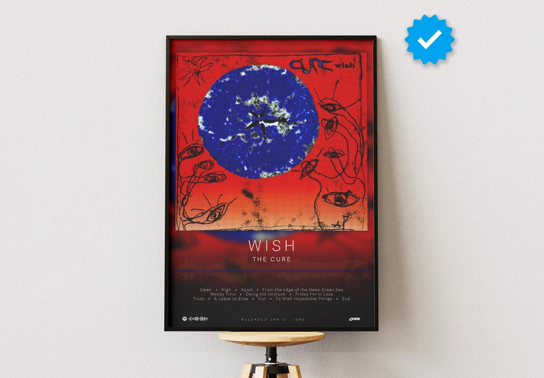 The Cure Poster | Wish Poster | Album Poster Prints | Wall Decor ...
