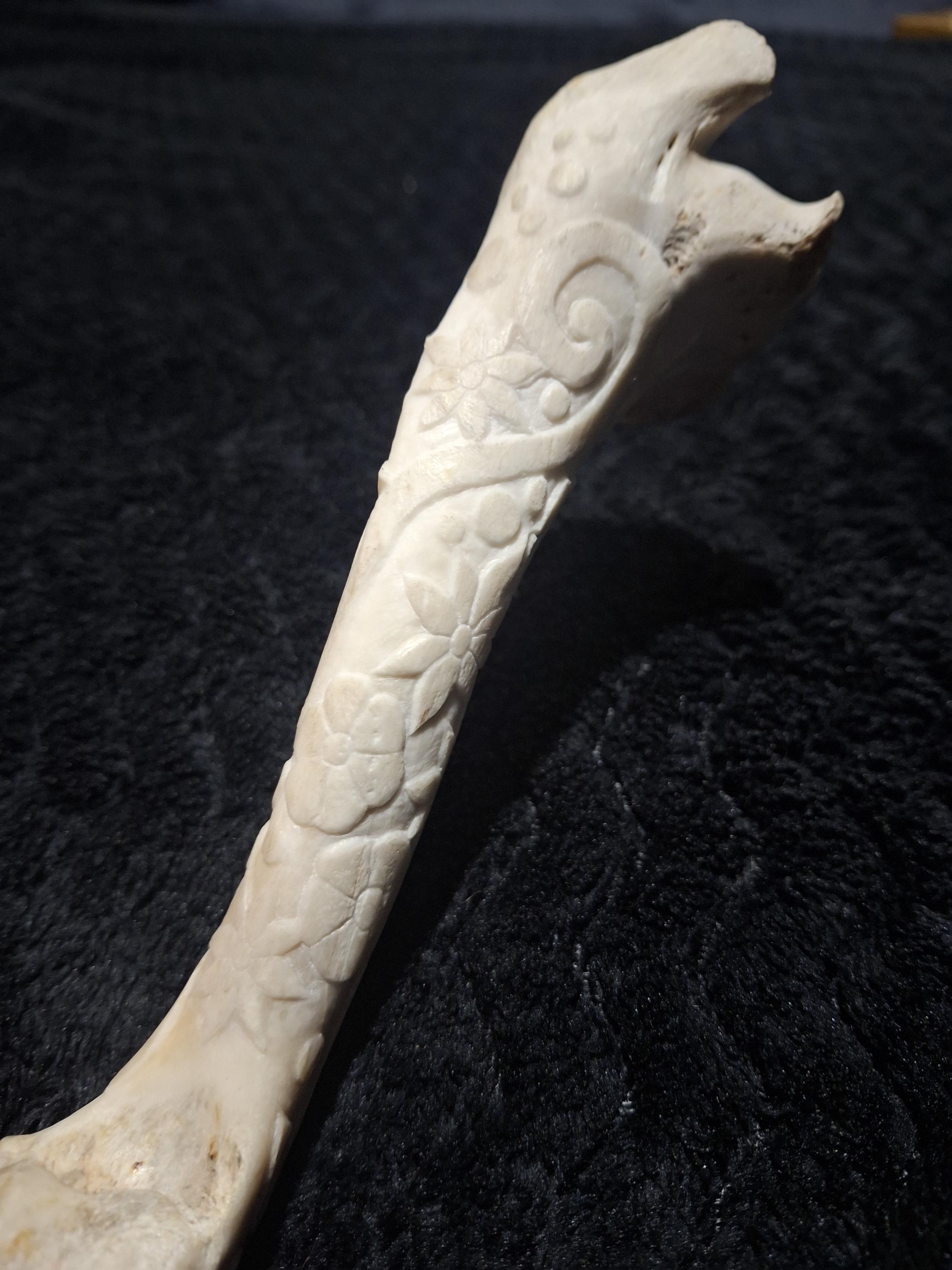 Floral Design Hand Carved Bone - Etsy