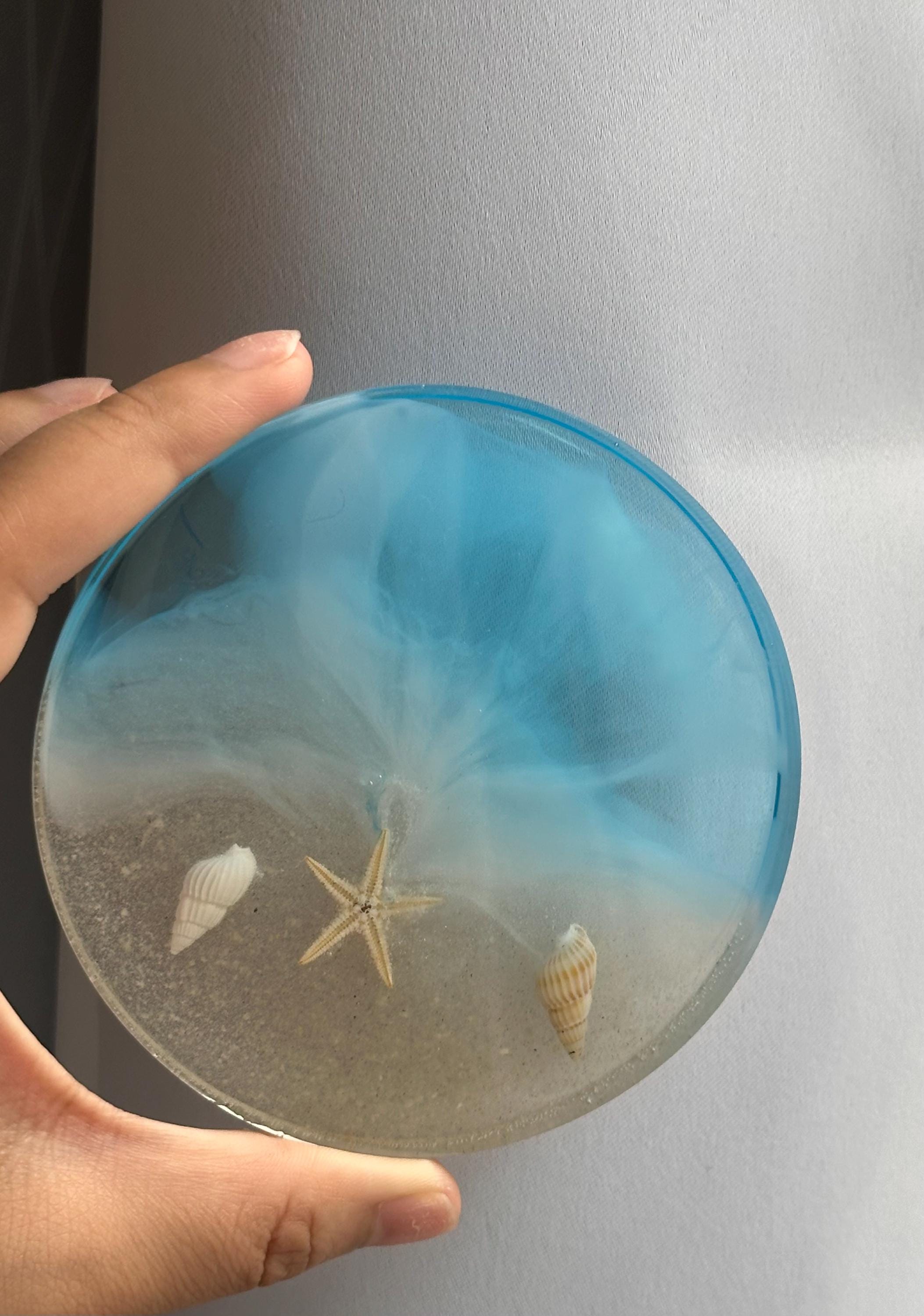 Ocean Resin Beach Coaster | Handmade Beach Drink Coasters | Coastal ...