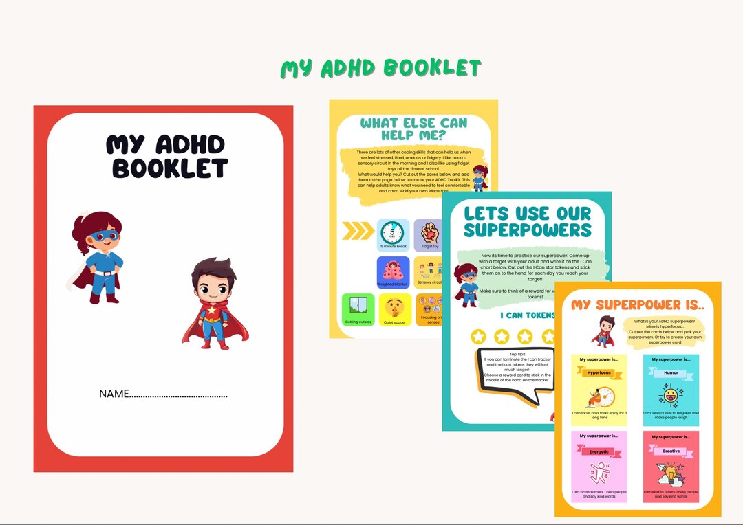 My ADHD Superhero Booklet - Etsy