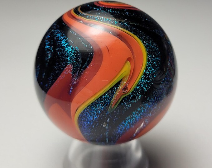 1.9" Hot Rod Marble - Toseland Glass - Dichroic Glass - Etsy
