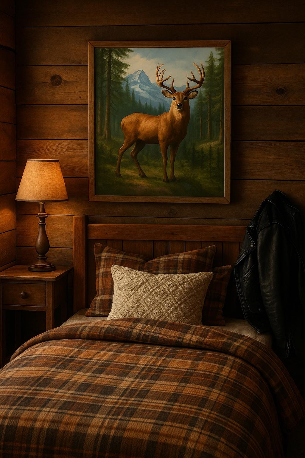 Rustic Deer Wall Art Printable, Buck in Forest With Mountains, Nature ...